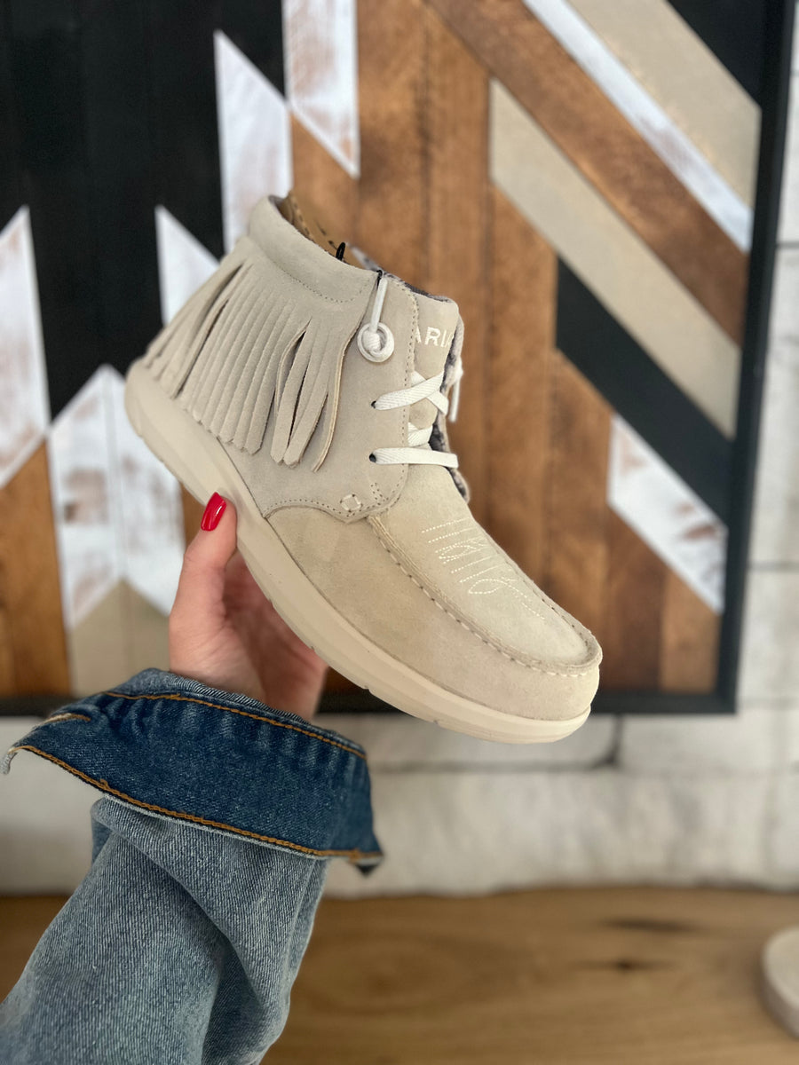 SALE ARIAT Women's Hilo High Top Fringe Shoe (Sand Suede) – Amanda Radke