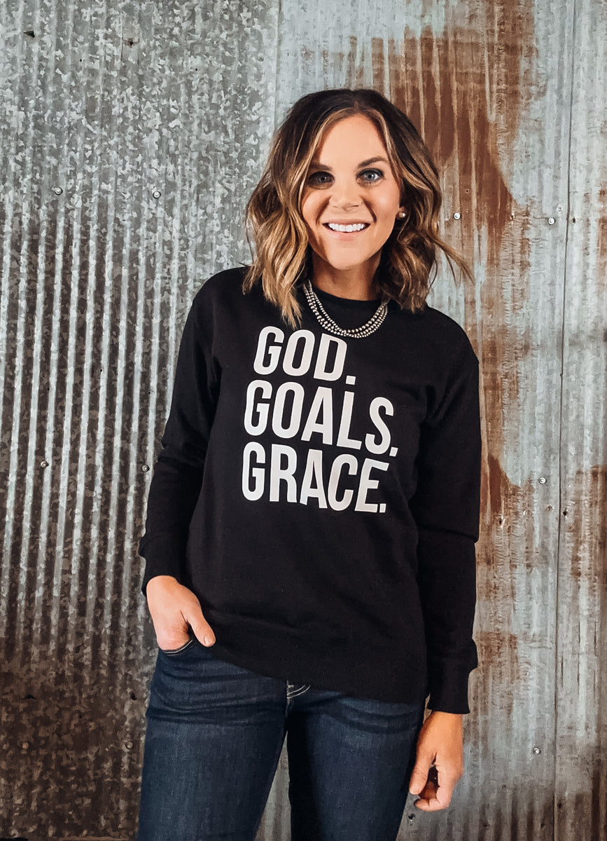 Crew - God, Grace, Goals (Black) – Amanda Radke